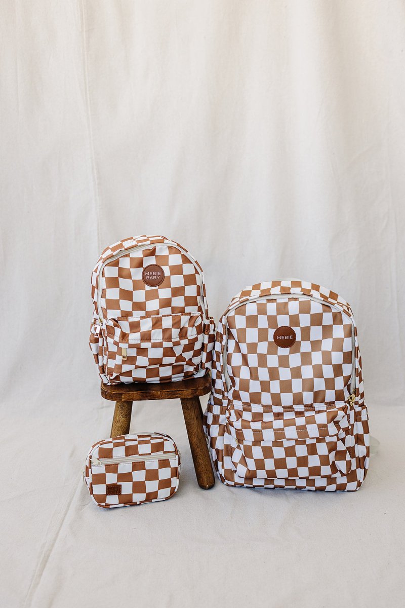 Rust Wavy Checkered Mini Backpack - LITTLE RAD THINGS